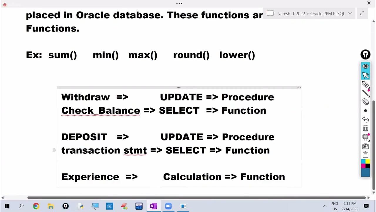 Session 63 14 July Oracle PL SQL Stored Functions - YouTube