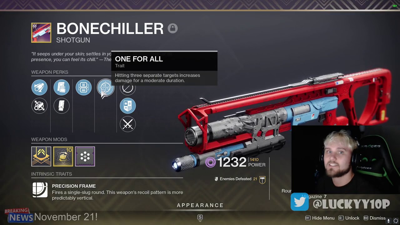 GOD ROLL BONECHILLER IS INSANE! - YouTube