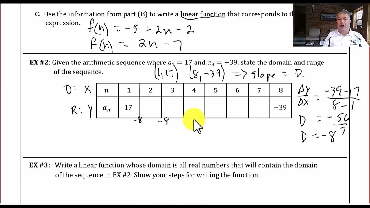 Lesson 2.2 A(1) - Writing Linear Functions from Arithmetic Sequences - YouTube
