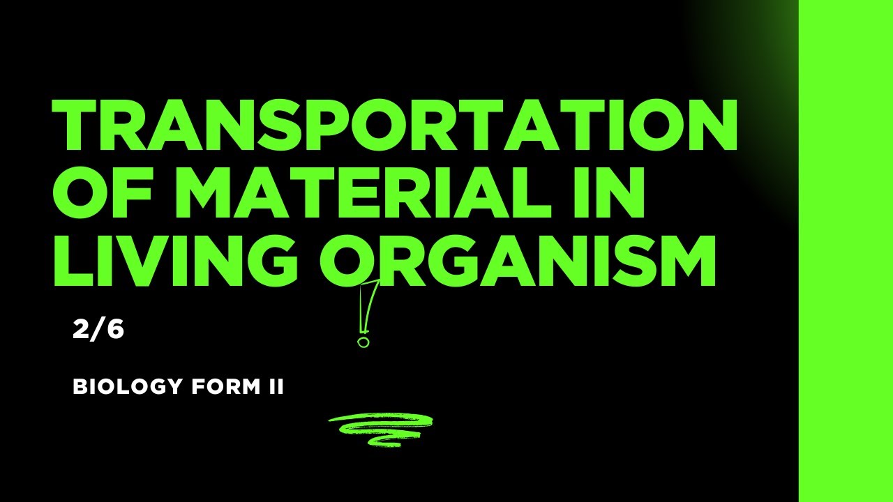 BIOLOGY REVISION QUESTION FORM II TRANSPORTATION OF MATERIAL IN LIVING ...