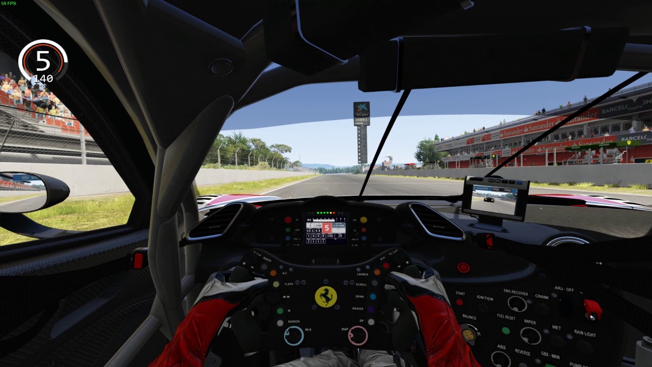Assetto Corsa Ferrari 488 GT3 10 Lap Race At Barcelona Cockpit View ...