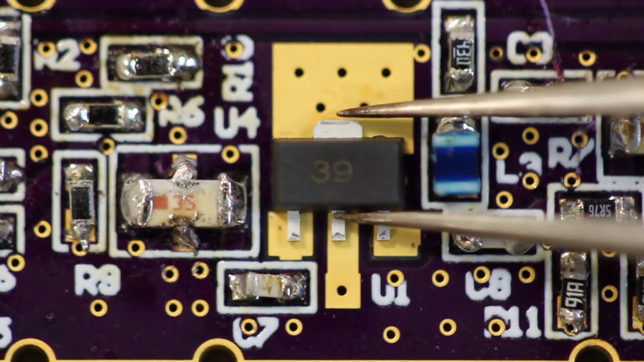 Building a Radio Horn Telescope - LNA -Soldering a Transistor (U1 & U3 ...