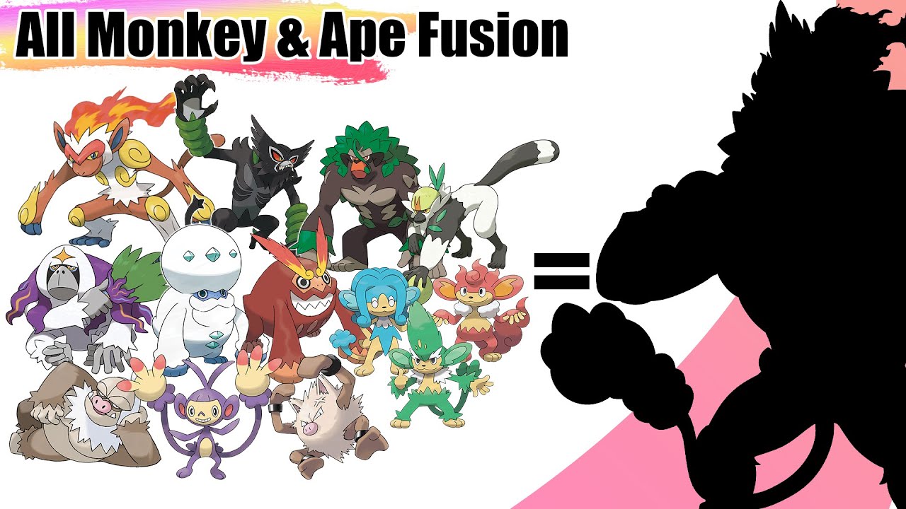 All Monkey & Ape Pokémon Fusion (Gen 1 - Gen 8) - YouTube