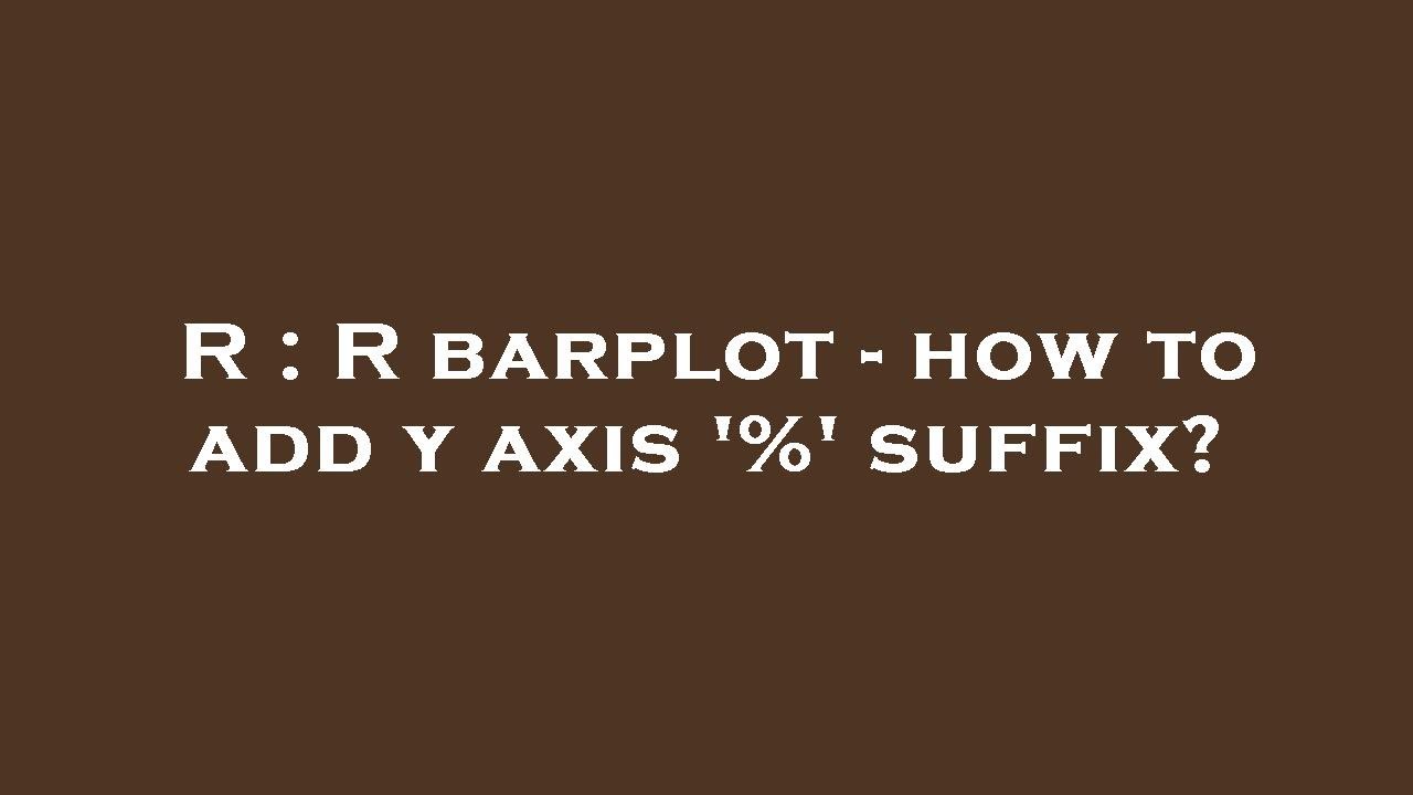 R : R barplot - how to add y axis '%' suffix? - YouTube