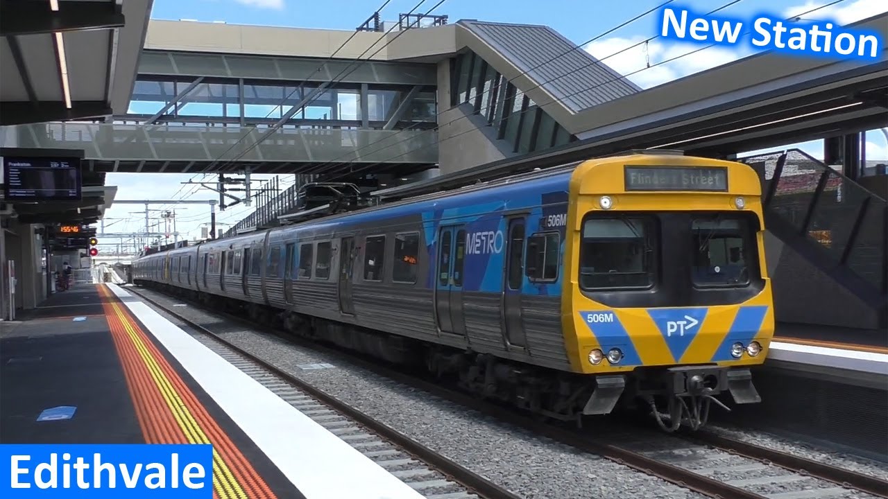 Trains at the new Edithvale Station - Metro Trains Melbourne - YouTube