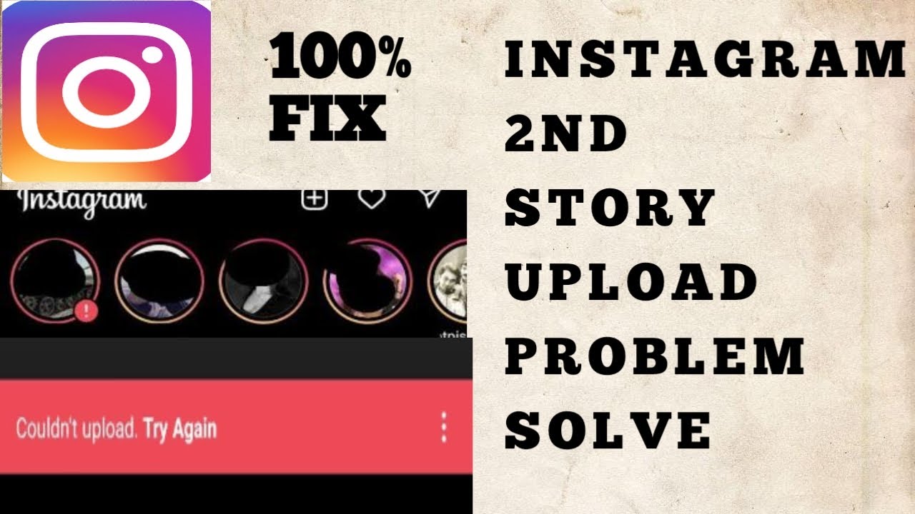 Couldn't upload try again instagram story problem solution || Instagram ...