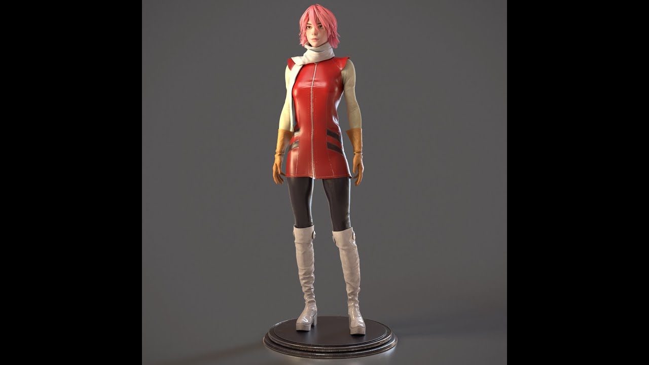 Haruhara Haruko 3d model turntable - YouTube