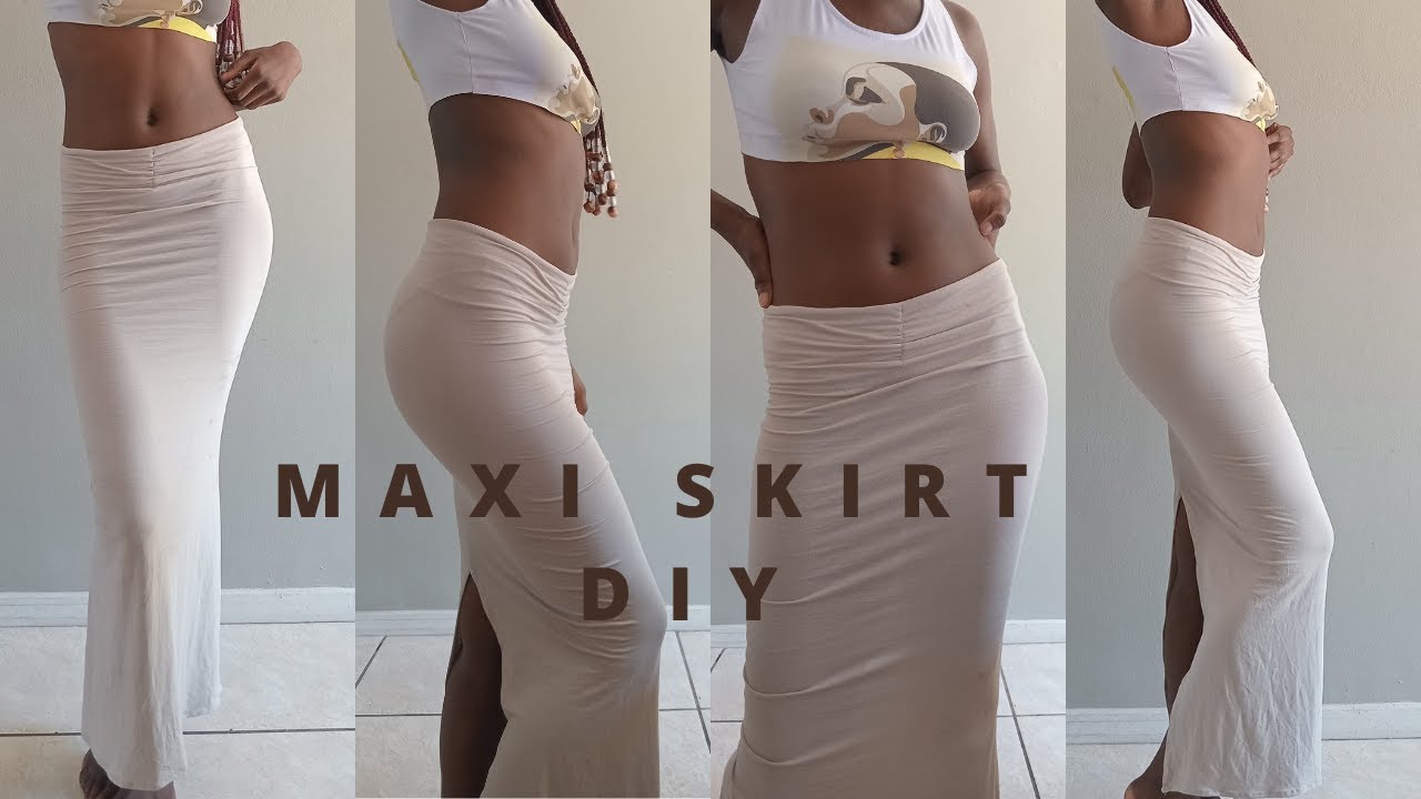 DIY MAXI SKIRT|WITH BACK SLIT|ThatGirlRuvie - YouTube