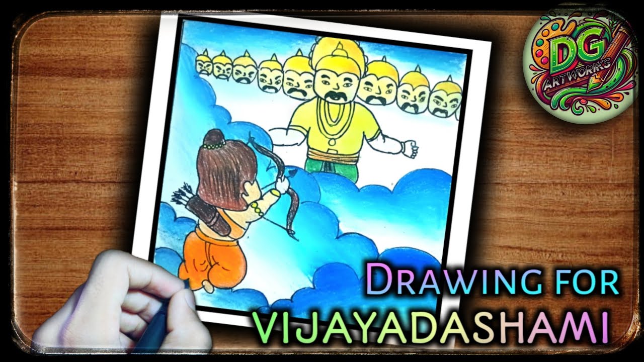 Dussehra Drawing || Dussehra Drawing Easy || Vijayadashami Drawing ...