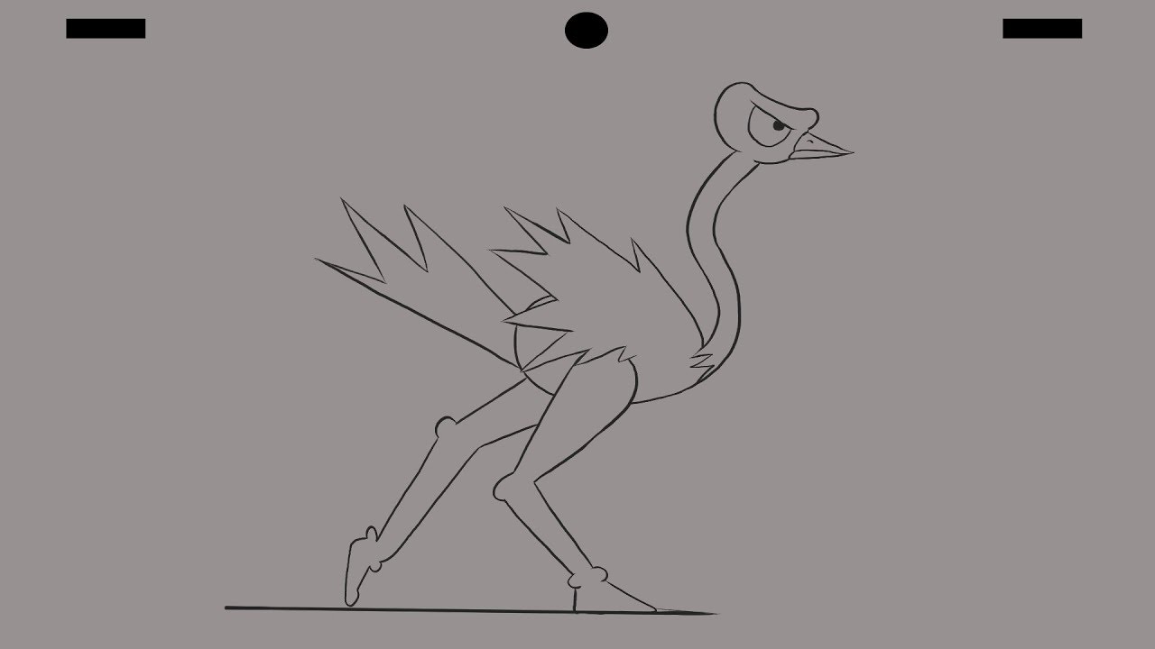 Ostrich walk cycle - YouTube