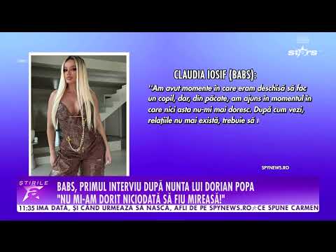 Babs, primul interviu după nunta lui Dorian Popa! Bruneta a luat o decizie radicală
