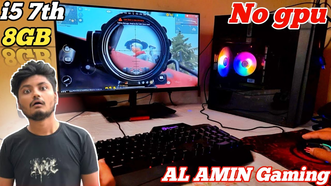 i5 7th free fire gameplay || how to free fire gameplay in pc || solo vs ...