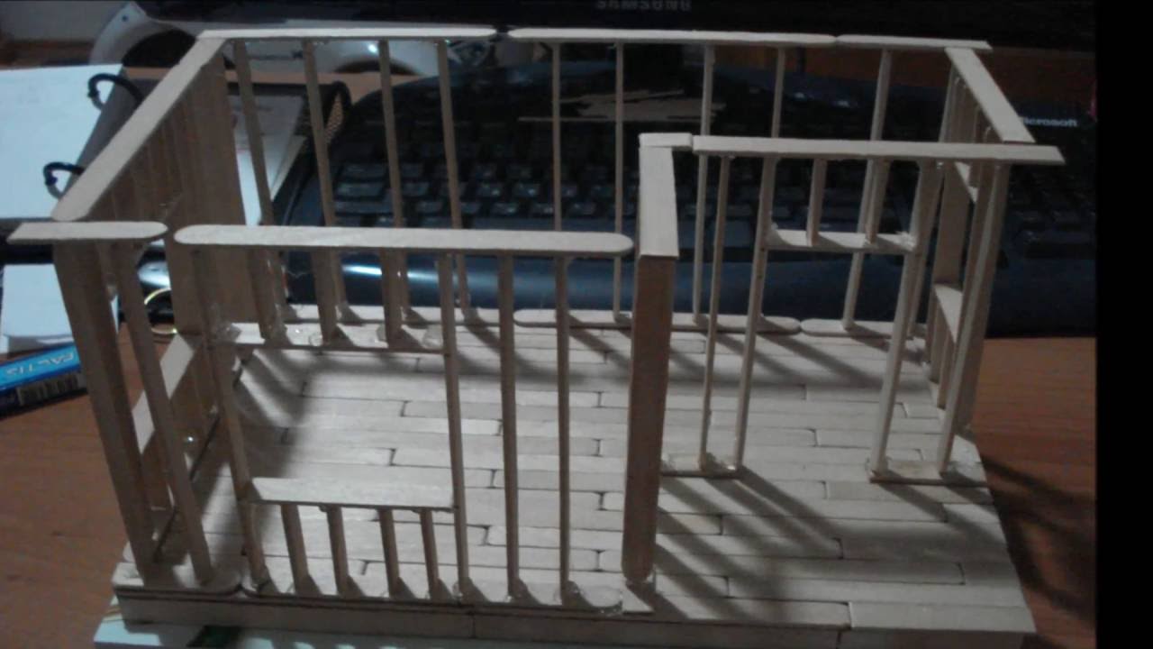 DIY : Popscile stick house (Σπίτι με Ξυλάκια παγωτό) - YouTube