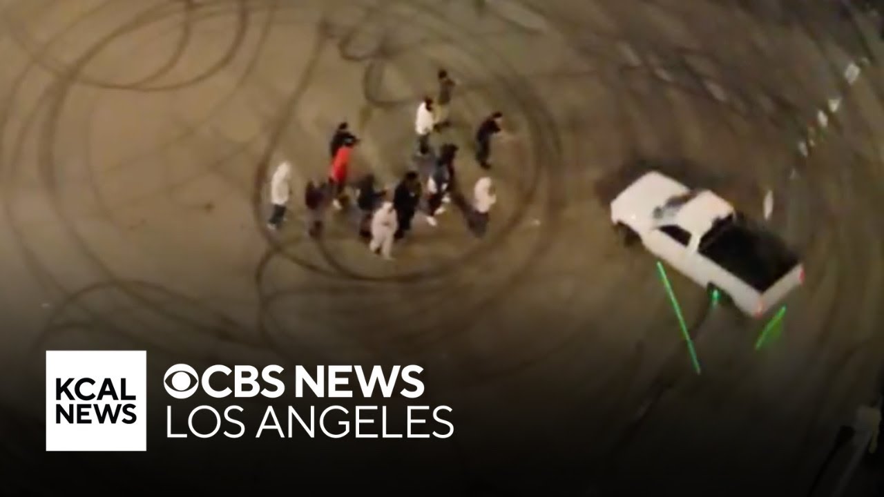 Wild video shows street takeover on the streets of Downtown LA - YouTube