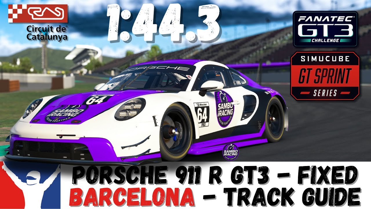 iRacing Porsche GT3 Circuit De Catalunya Guide 1:44.3 Porsche 911 GT3 ...