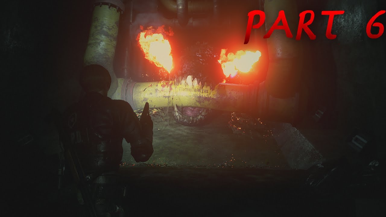 RESIDENT EVIL 2 REMAKE Walkthrough Gameplay Part 6 GIANT ALLIGATOR ...