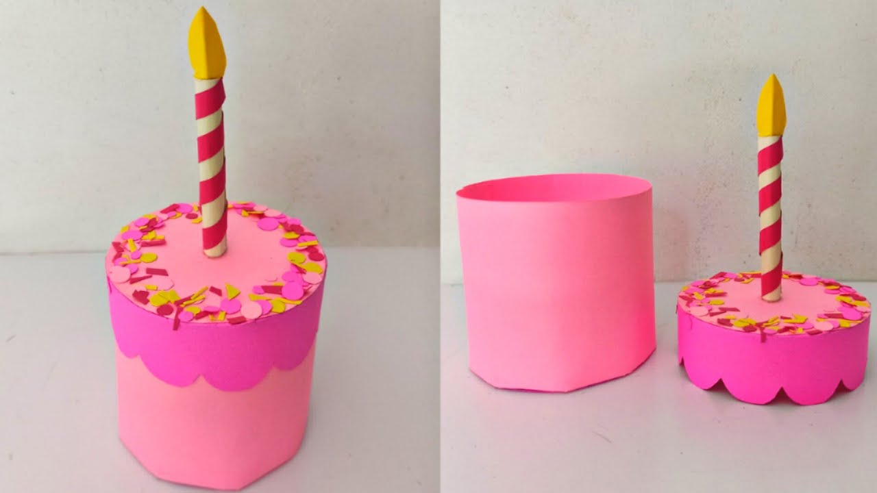 DIY Paper Cake Box Tutorial | Birthday Cake Gift Box | How to make ...