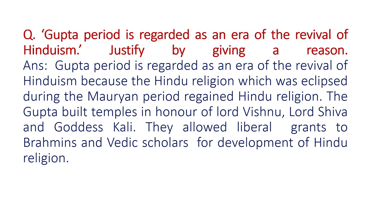 Gupta period is regarded as an era of the revival of Hinduism - YouTube