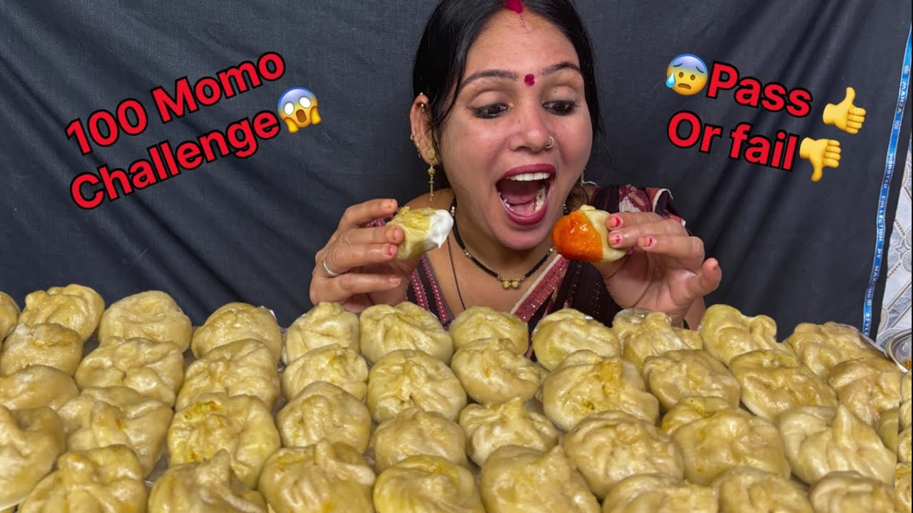 100 MOMO 🥟EATING CHALLENGE100DUMPLINGS 🥟EATING CHALLENGE EATING ...