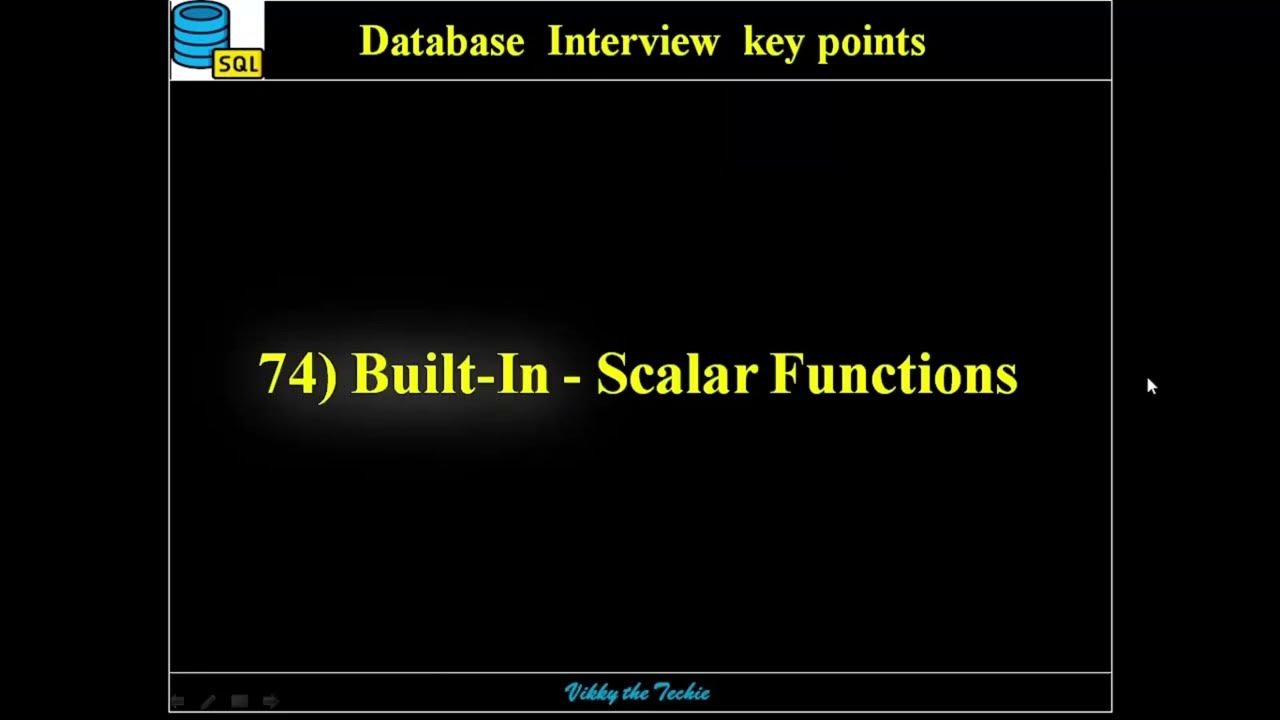 DB74. SQL Built_In - Scalar Functions - YouTube