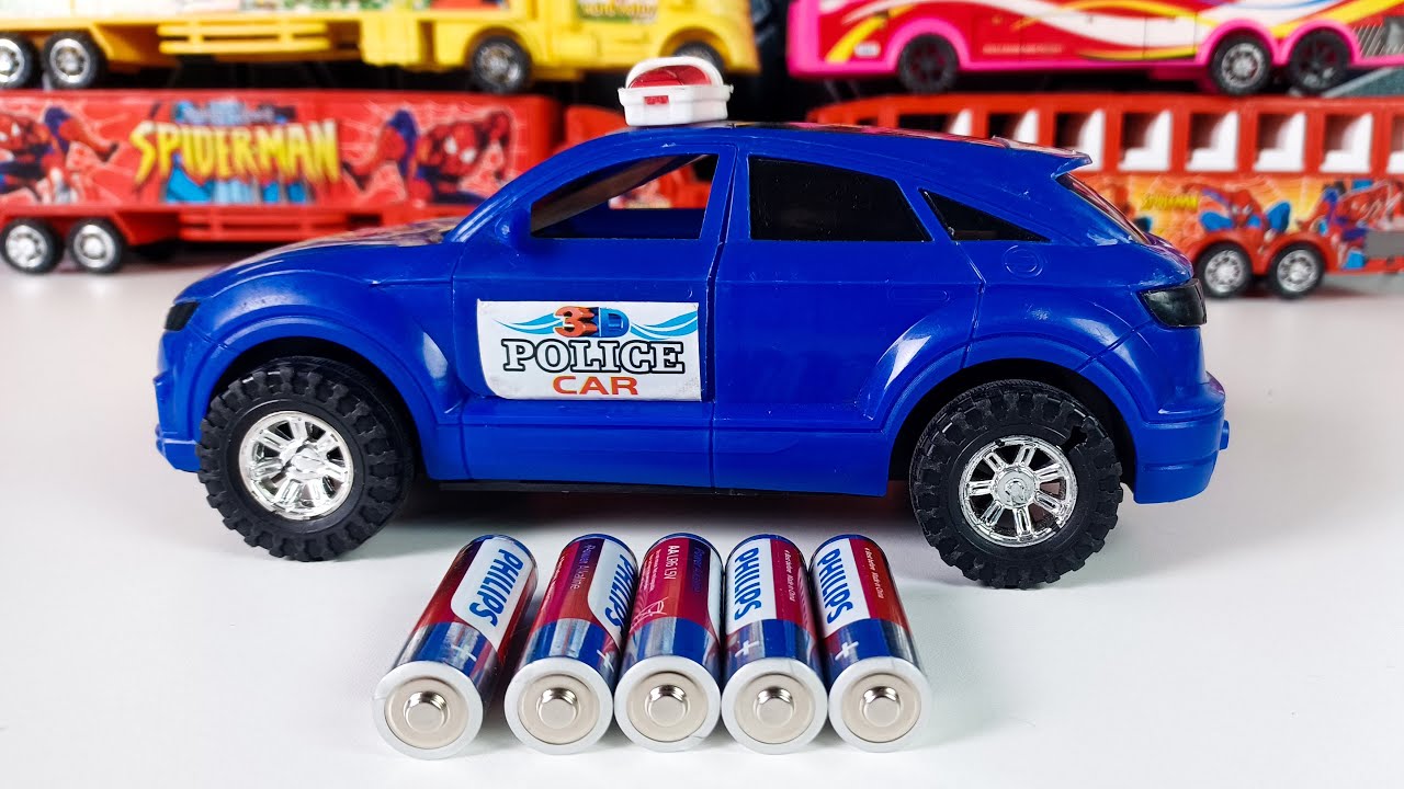 Police car Big Colorful Police Car Vehicles Car Collection - YouTube