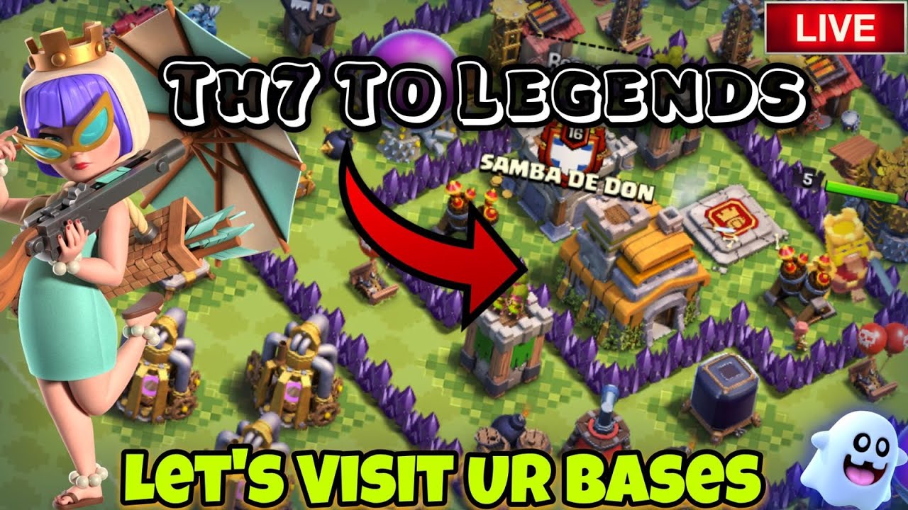 🔴COC LIVE -Th7 Pushing Day's Are Back (Clash of Clans) #clashthetics # ...