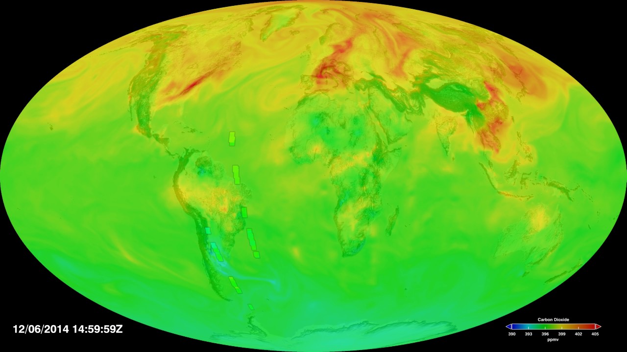 Assimilation of OCO-2 Carbon Dioxide into the GEOS Model - YouTube