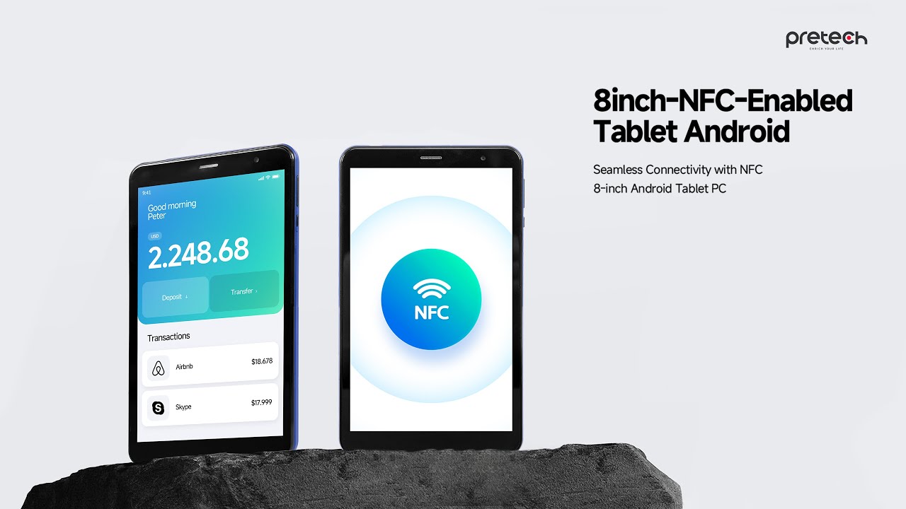 Pretech NFC-enabled 8-inch Android Tablet PC - YouTube
