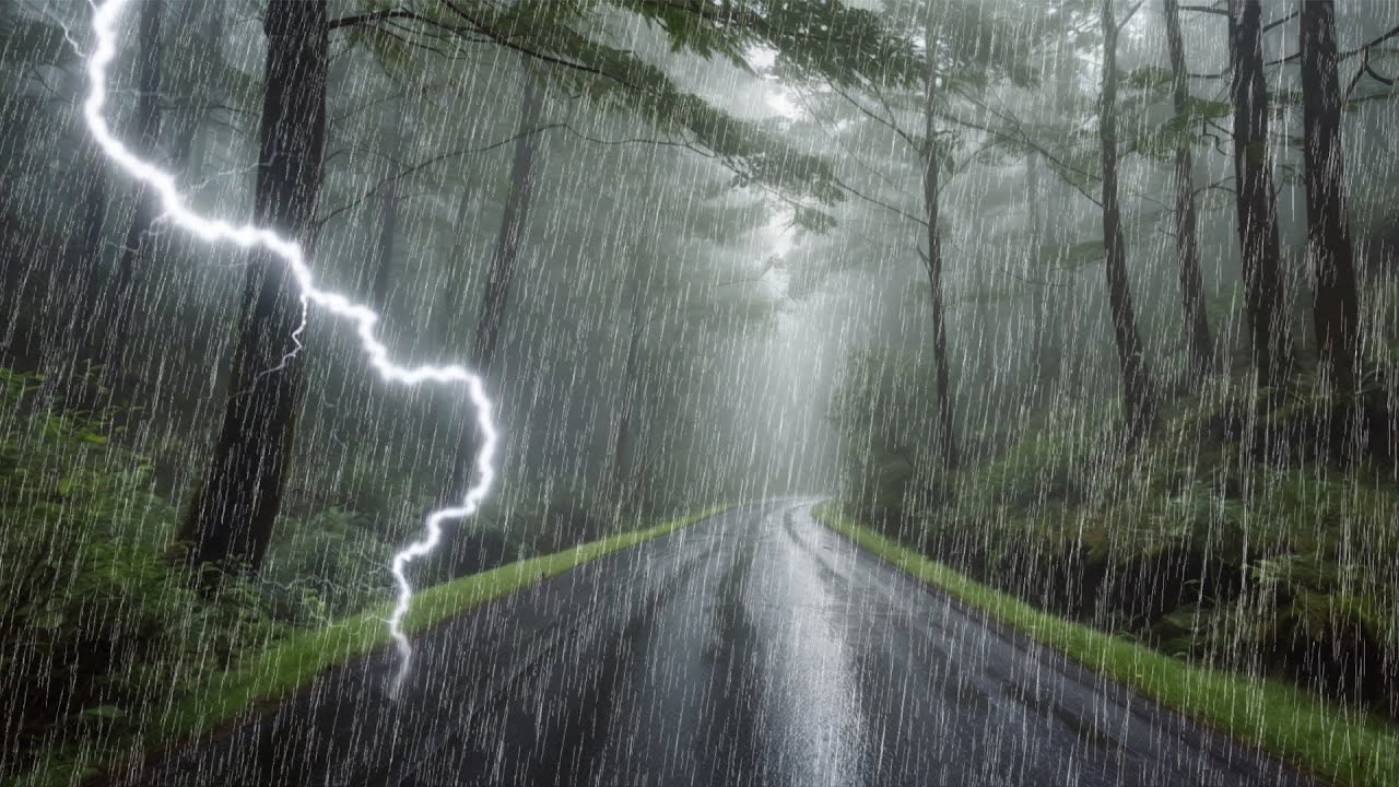 Sleep Instantly With Heavy Rainstorm And Powerful Thunder Sounds Covering