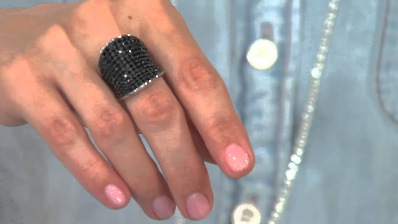 3.80 ct tw Black Spinel Pave' Sterling Saddle Ring with Amy Stran - YouTube