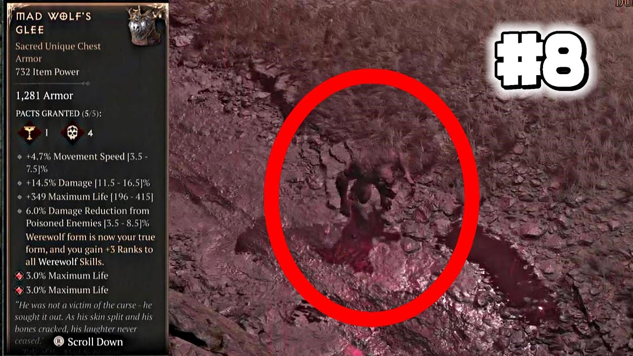 DIABLO IV SEASON 2 - MAD WOLF GLEE SCARED UNIQUE CHEST😱 EP 8 - YouTube