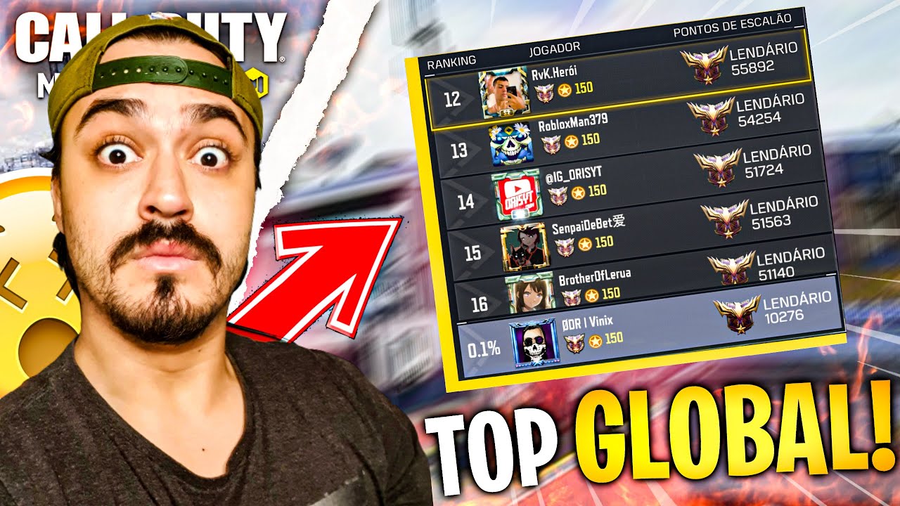 JOGUEI com os TOP GLOBAL do BRASIL, e FRITAMOS NA RANKEDA do COD MOBILE ...