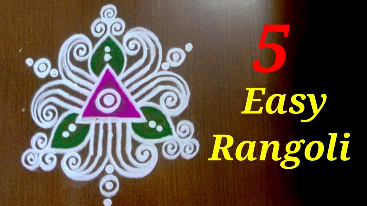 5 Attractive Mini Rangoli kolangal for beginners easy colour muggulu 3* ...