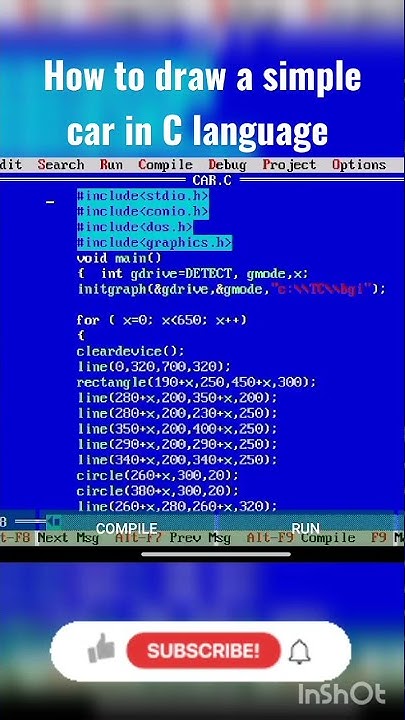 How to draw a simple car in C language | using graphics | #shorts - YouTube