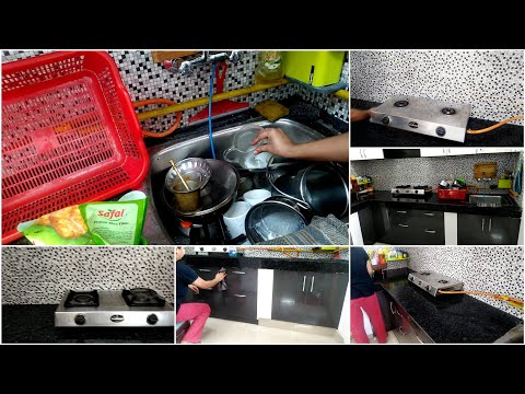 50 minutes Daily Morning Kitchen Cleaning Routine || Indian Mom Jyoti