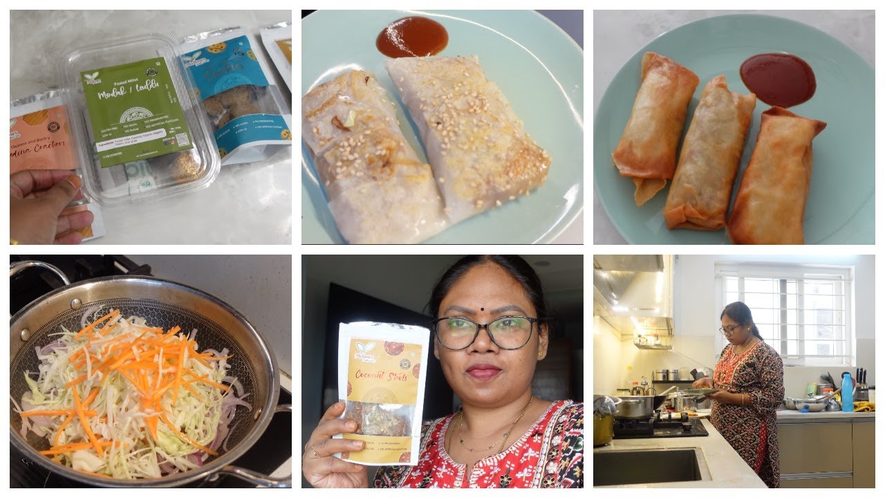 Nutri Mellows healthy foods |2different type of spring rolls | Using ...