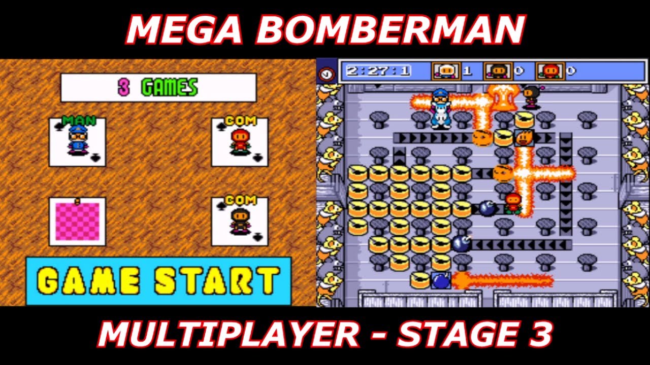 Mega Bomberman (Megadrive, Multiplayer) - Stage 3 - YouTube