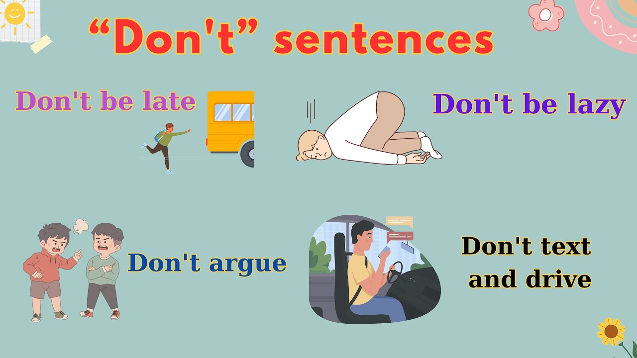 English For Kids | "Don't" sentences | Easy Sentences For Kids| Common ...