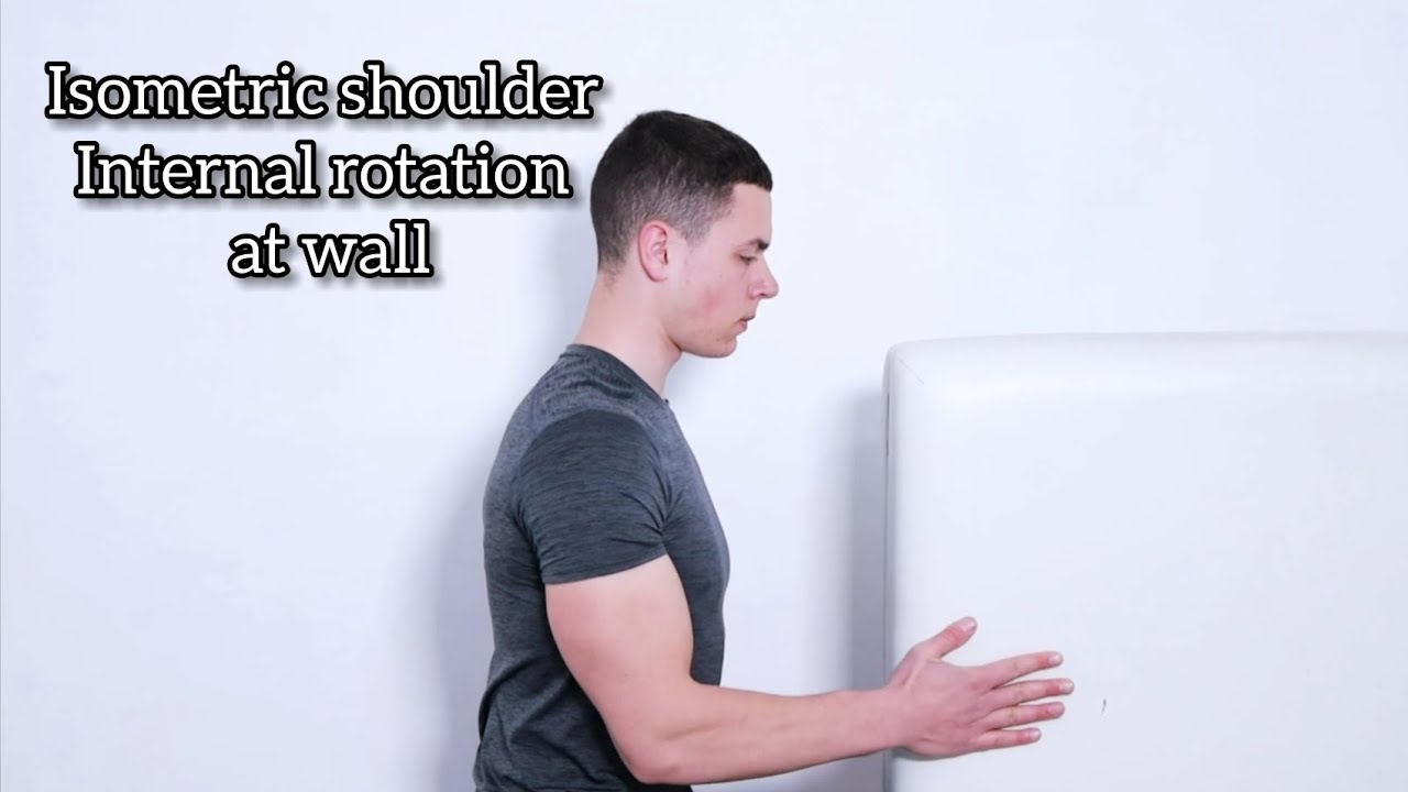 Isometric shoulder Internal rotation at wall | How to perform ...