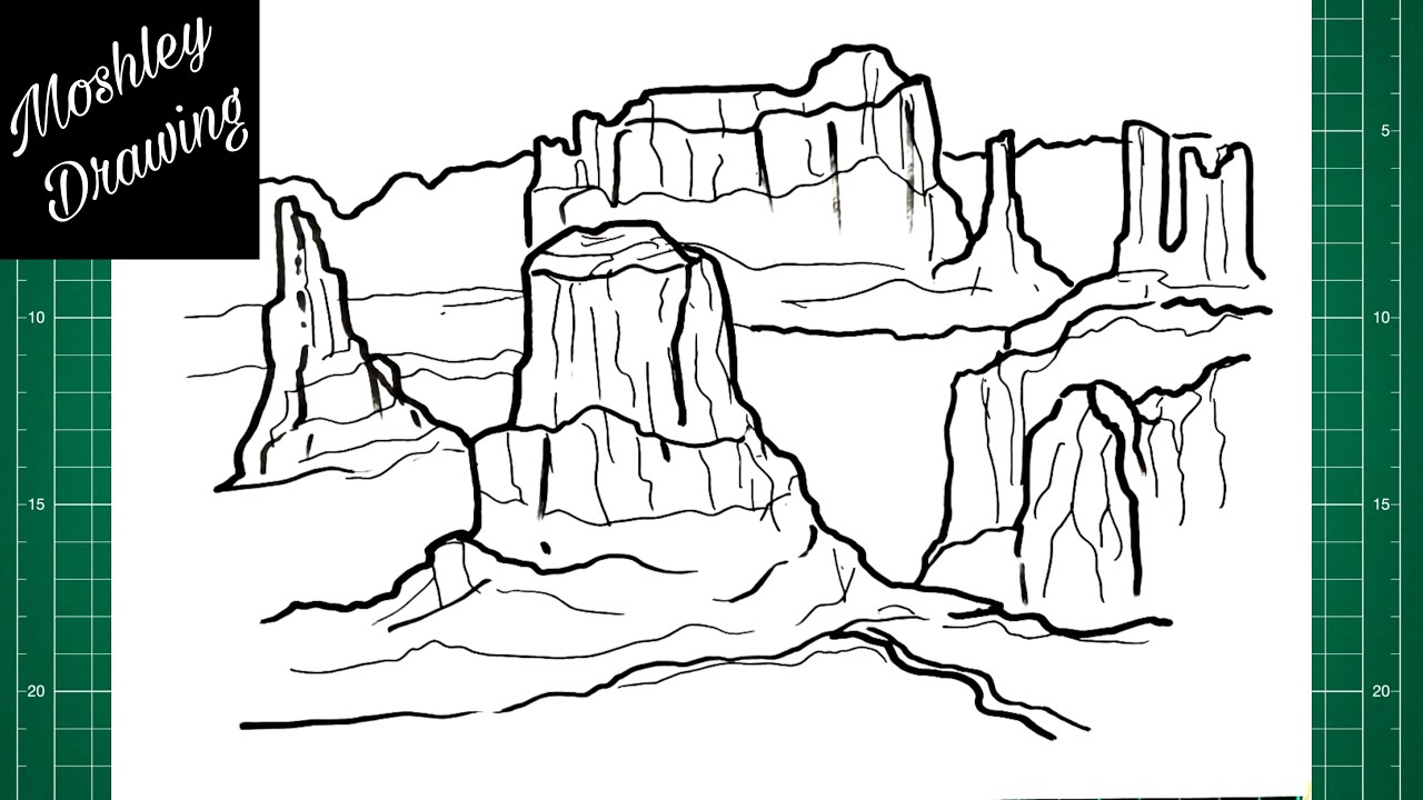 How to Draw Monument Valley Navajo Tribal Park - YouTube