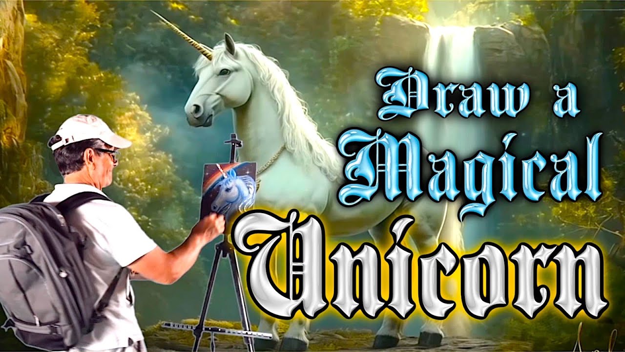 Draw a Magical Unicorn! A chalk drawing for all ages. - YouTube