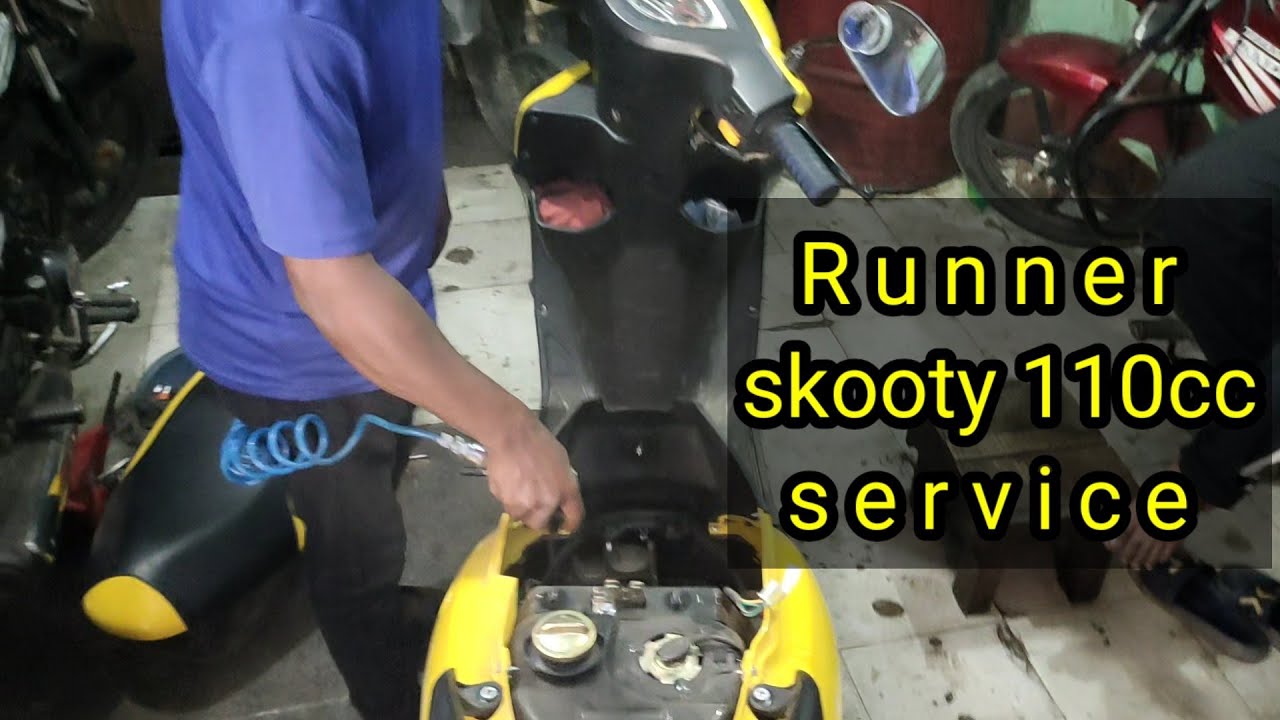 Runner skooty 110 cc serviced Savar service point।। - YouTube