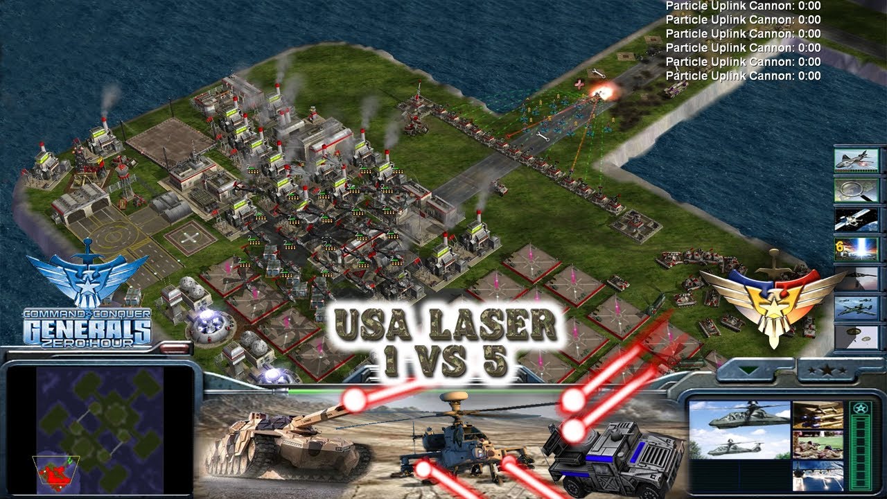 Usa Laser General Gameplay - Command & Conquer Generals Zero Hour 1 vs ...