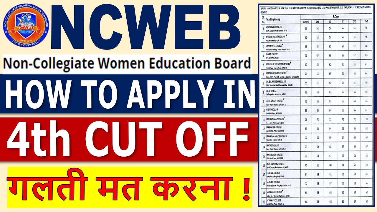 How to apply in NCWEB 4th cut off 2023 | NCWEB Fourth Cut Off 2023 ...