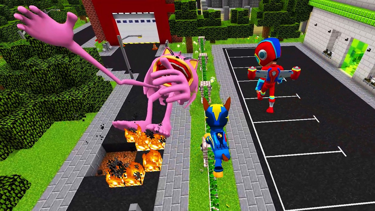 PAW PATROL MIGHTY PUPS PROTEGEN LA CIUDAD DE SHIN AMY EN MINECRAFT 😱 ...