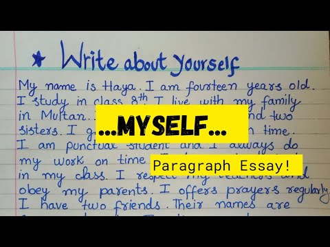Write about yourself | Myself paragraph Essay | Precise handwriting ...