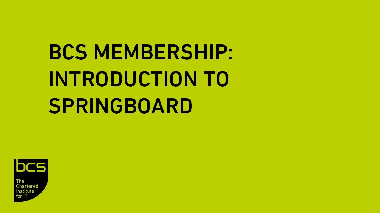 BCS Membership | Introduction to Springboard - YouTube