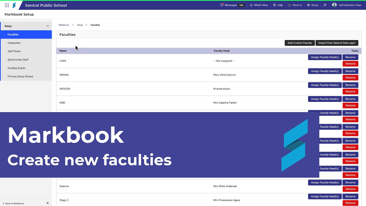 Markbook Setup | Create new faculties - YouTube