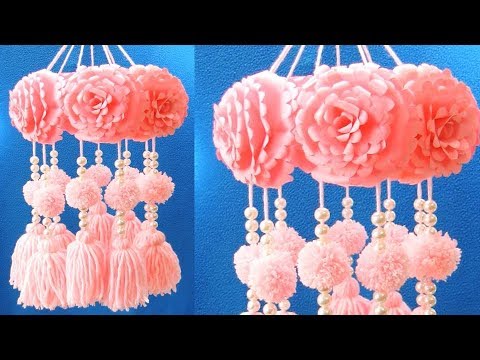 DIY Woolen jhumar / Wool Chandlier / Best out of Wool 1 - YouTube