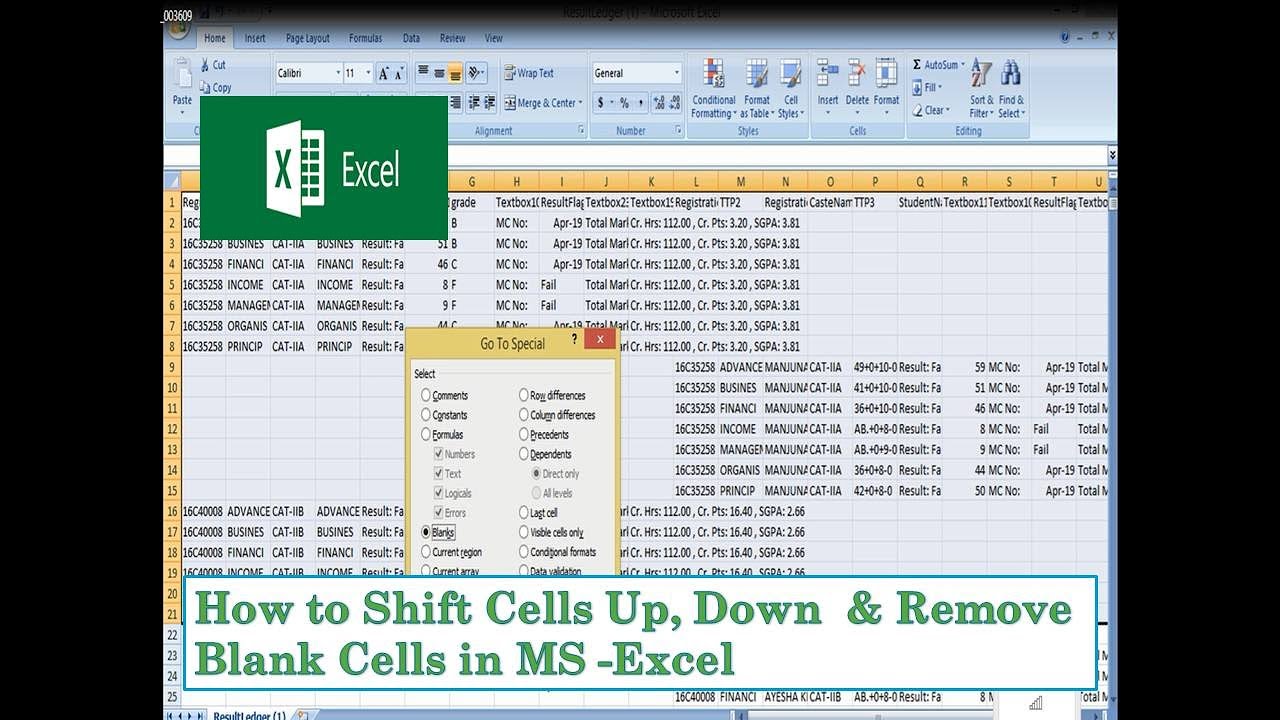 How To Shift Cells Up Down And Remove Blank Cells In MS Excel How To Shift Cells Up Down And Remove Blank Cells In MS Excel
